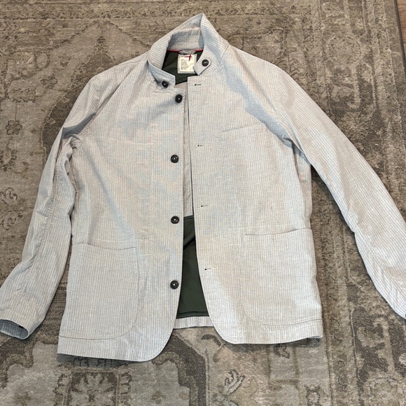 Relwen | Jackets & Coats | Relwen Mens Striped Gray Shirt Jacket | Poshmark